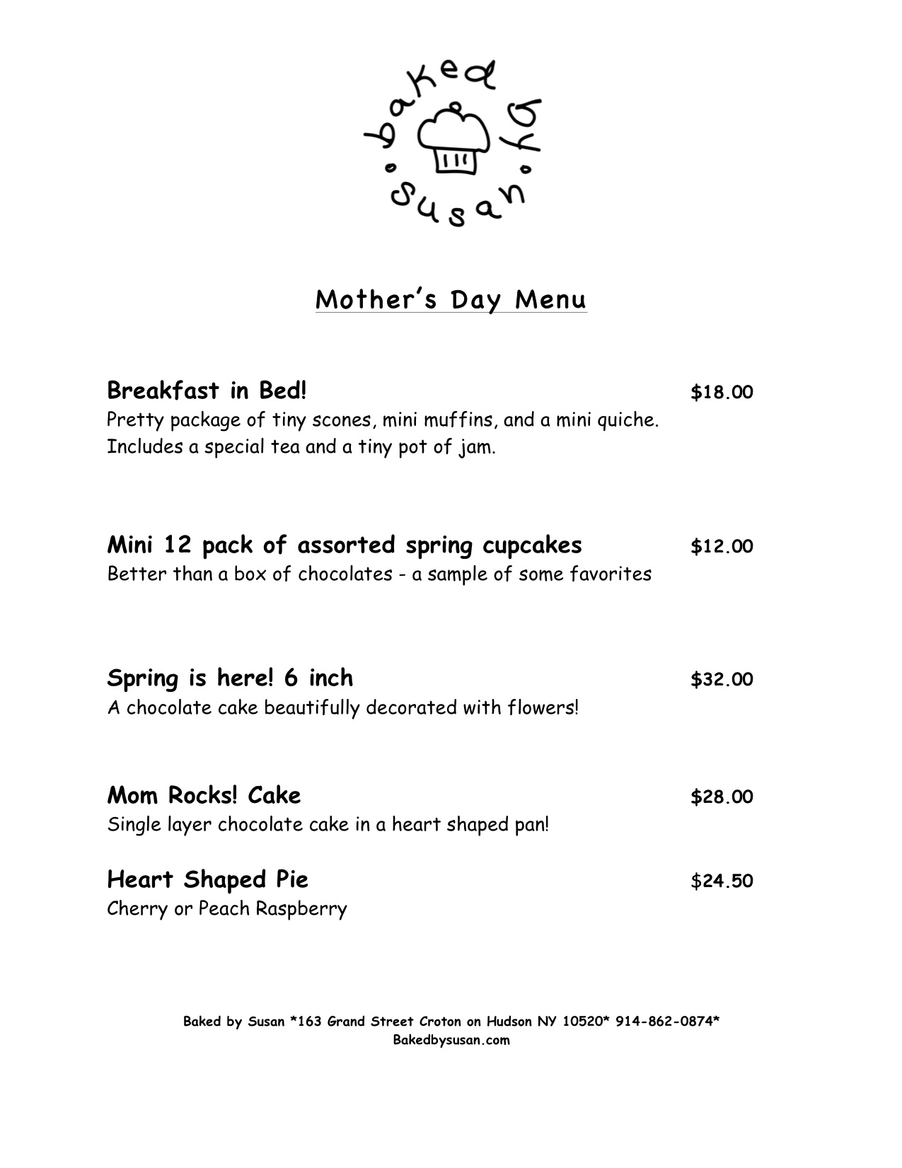 Mother s Day Menu Baked By Susan